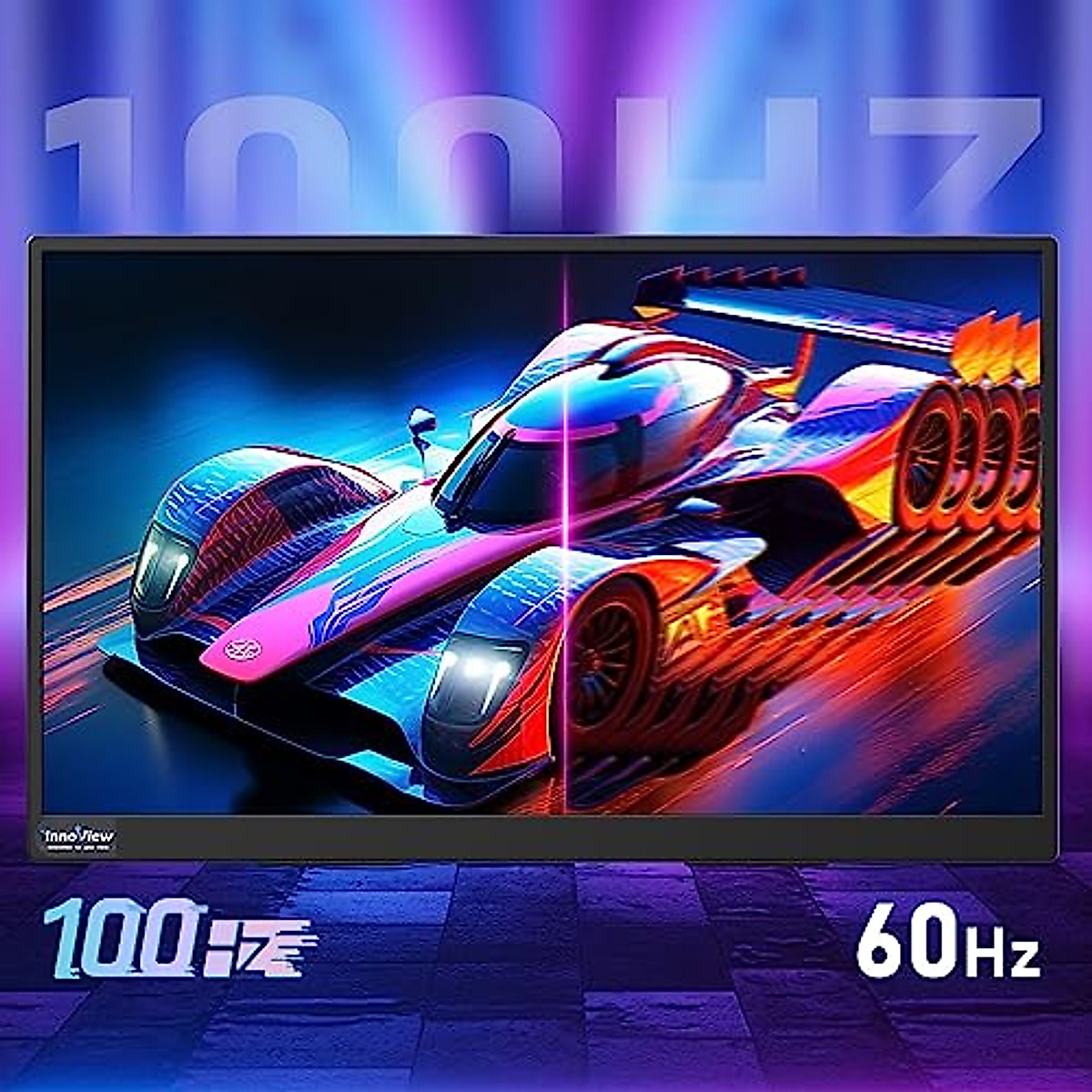 InnoView Portable Monitor 18.5 inch 100HZ 120% sRGB, 1080P FHD IPS Large Portable Monitor for Laptop USB C HDMI HDR Travel Monitor with Kickstand for Mac PC Xbox PS4/5 Switch Laptop Monitor