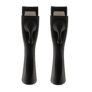 lzteck 2 Sets Removable Handle Black, Twins Pack Detachable Handle, Clip Handle, Universal Detachable Handle, Replacement Handle, Pot Woks Frying Pan Stockpot Handle,Anti-Scalding