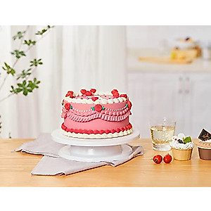 Kootek 11 Inch Rotating Cake Turntable, Turns Smoothly Revolving Cake Stand Cake Decorating Kit Display Stand Baking Tools Accessories Supplies for Cookies Cupcake (White)