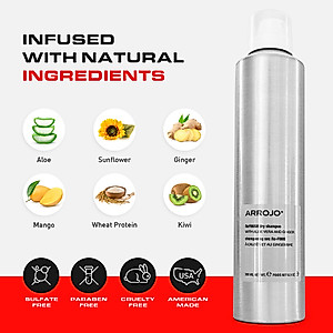 ARROJO ReFINISH Volumizing Dry Shampoo for Women & Men - Revitalizing Large Dry Shampoo Spray w/Invisible Finish â€“ Women & Mens Dry Shampoo for All Hair Types , 8.5 Fl Oz (Pack of 1)