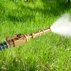 HYDRO MASTER Heavy Duty Brass Garden Hose Nozzle, Adjustable Twist Pressure Sprayer
