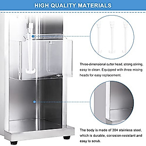 Commercial Auto Ice Cream Mixer Electric Ice Cream Blender Machine 350W Milkshake Mixing Machine for Hard Ice Cream (110V)