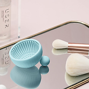 PubconttiMakeup Brush Cleaner Mat，Silicone Make Up Cleaning Brush Scrubber bowl Portable Washing Tool Cosmetic Brush Cleaners for Gir，Easy Clean