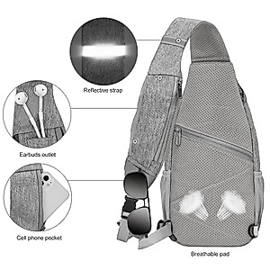 N NEVO RHINO Casual Crossbody Sling Backpack Sling Bag Travel Hiking Chest Bag Daypack Outdoor Sports Small Cross Body Bags for Men, Women