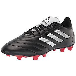 adidas Unisex Goletto VIII Firm Ground Soccer Shoe, Black/White/Red, 10 US Men