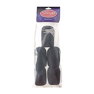 Stagg WS-S25/B5 Five Pack Foam Windscreen for Studio Condenser Microphone - Black