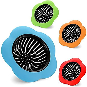 MoveCatcher 4 Pack Sink Strainer for Kitchen Sink Drain Silicone Sink Drain Strainer Stopper 4.5'' Diameter
