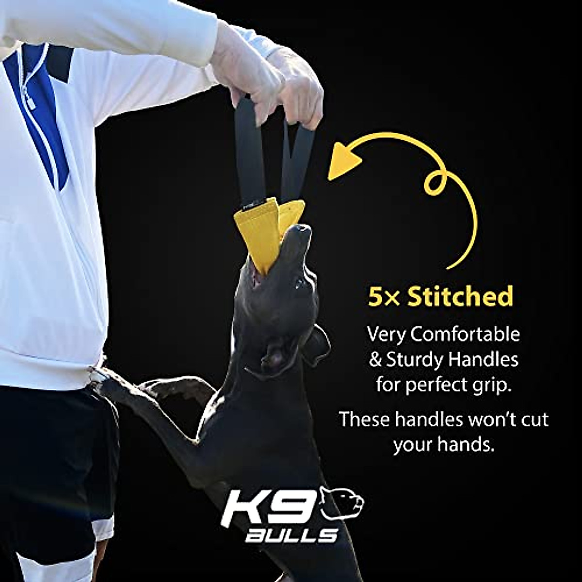 K9BULLS Dog Tug Toy for Interactive Tug of War - Tear Resistant French Linen - Super Durable Yet Soft for Dog's Teeth. Perect for :Tug of War, Schutzhund,Agility,Ring Sport,PoliceK9,and More. -Green-