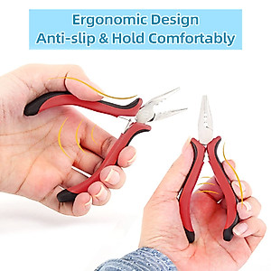 Neitsi Hair Extensions Pliers,1PCS 3 Holes Mini Microlinks Pliers,Hair Extensions Tools,Micro Links Opener and Removal Tool for Micro Nano Rings Beads Extensions or Feather Extensions,Red