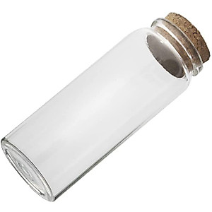 ELYSAID 2pcs Empty Clear Glass Bottles Vials with Cork Stopper Storage Jars 47mm Bottle Diameter (47x120x33mm 150ml)