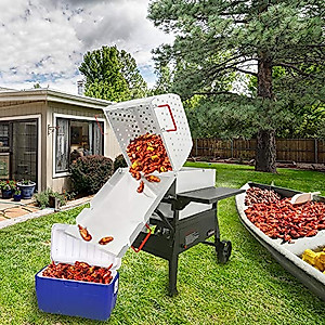 CreoleFeast CFB1001A 90 qt. Crawfish Seafood Boiler, Single Sack Outdoor Stove Propane Gas Cooker & Creole Feast CR1001A Premium Oxford Grill Cover, Heavy-Duty for All-Year Weather Protection, Black