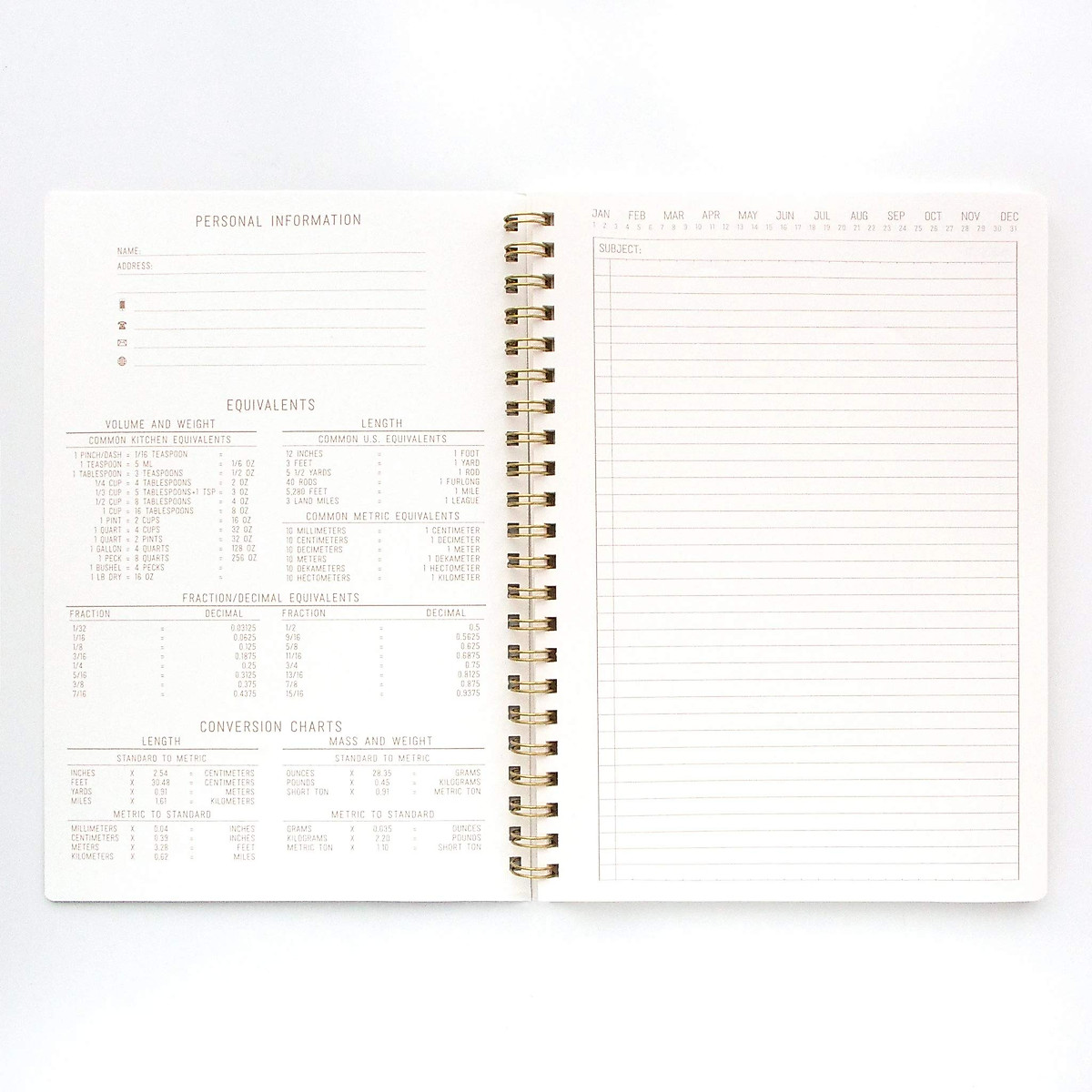 DesignWorks Ink A4-8.25" x 11.625" Speckled Ivory White Textured Paper Notebook Journal with Gold Accents, Lined Pages, and Durable Spiral Binding for Work, Writing, Journaling
