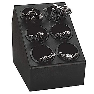 DISPENSE-RITE CTSH-6BT Six Compartment Countertop Flatware Organizer,Black