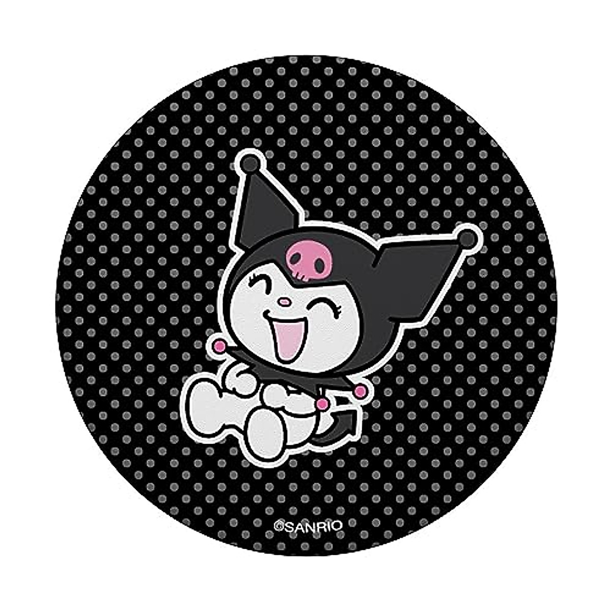 Kuromi Happy Laughing Polka Dot PopSockets PopGrip: Swappable Grip for Phones & Tablets PopSockets Standard PopGrip