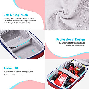 XANAD EVA Hard Case for Mario Kart Live:Nintendo Switch Mario Set Edition - Travel Protective Carrying Storage Bag（Red）