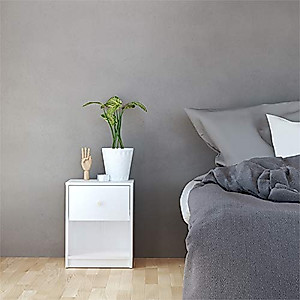 Home Square 2 Piece Modern Wood Dresser and Nightstand Bedroom Set in White