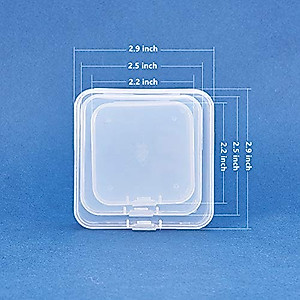 BENECREAT 27 Pack 3-Size Square Mini Clear Plastic Bead Storage Containers Box Case with lid for Items,Pills,Herbs,Tiny Bead,Jewerlry Findings, and Other Small Items