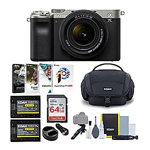 Sony Alpha a7C Full-Frame Compact Mirrorless Camera with FE 28-60mm Lens (Silver) Essentials Bundle (5 Items)