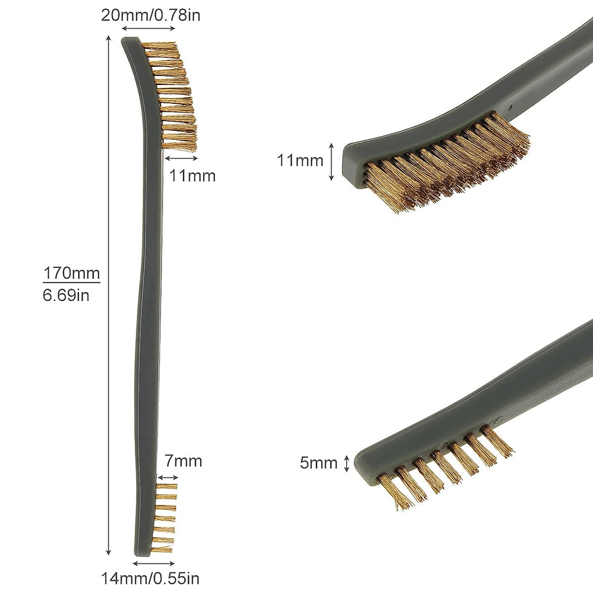 【The Best Deal】OriGlam 3pcs Mini Wire Brush Set, Rust Paint Metal Cleaner, Cleaning Welding Slag and Rust, Handy Steel/Nylon/Brass Brush Set Suitable for Cleaning Paint/Rust/Dirt