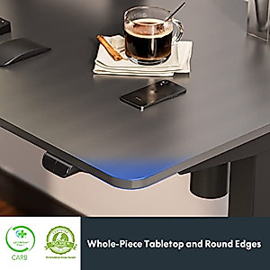 FLEXISPOT Adjustable Height Desk 40 x 24 Inches Small Standing Desk for Small Space Electric Sit Stand Home Office Table Computer Workstation (Black Frame + Black Desktop)