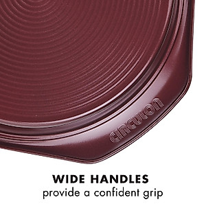 Circulon Nonstick Bakeware Set, Nonstick Cookie Sheet / Baking Sheet with Cooling Rack - 2 Piece, Merlot Red