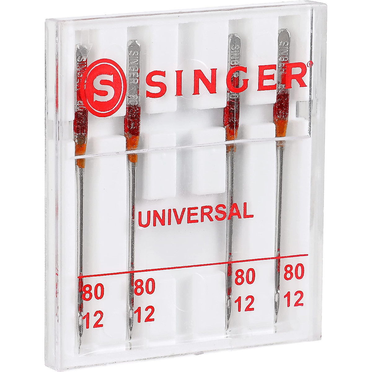 SINGER Universal Embroidery Sewing Machine Needles, 80/12, 5-Count