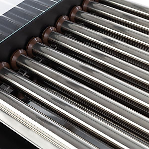 Hot Dog Roller - Stainless-Steel 9-Roller Hot Dog Machine with Bun Warmer and Cover - Hotdog Roller Grill for 24 Hot Dogs by Great Northern Popcorn