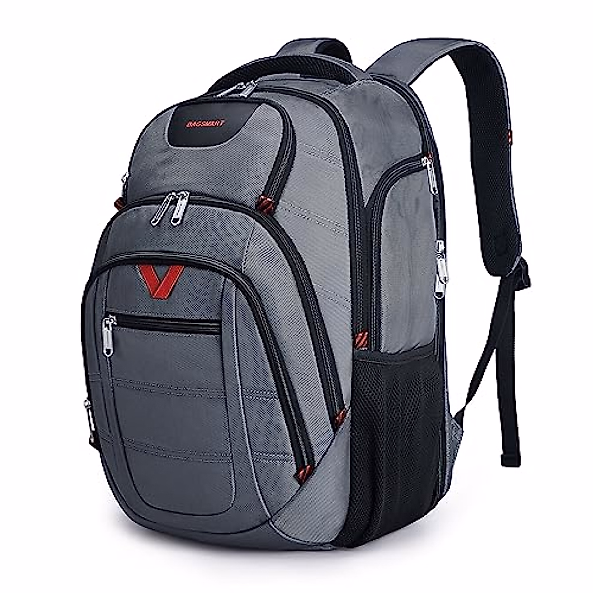 BAGSMART 45L Travel Laptop Backpack, TSA 17.3 Inch Laptop Backpack Flight Approved Travel Backpack with USB Charger Hole, Water Resistant College Computer Backpack Business Weekender Bag - Grey