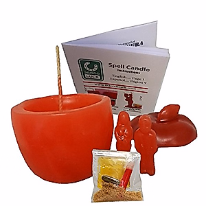 5” Fire of Love Triple Strengh Binding Apple Candle KIT - Bind You Two Together Until You are One. Vela de Manzana Fuego de Amor Triple Fuerza De Amarre para Que Ustedes Dos Se Conviertan En Uno.