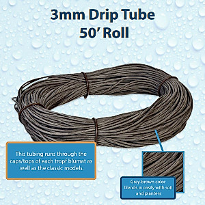 BLUMAT TUBING (50 Foot Roll) 3mm Drip Tube & Tubing || Runs into Blumat Cap/Top Valve || Designed for Distribution Drippers, BluSoak Drip Tape, and Blumat Accessories!