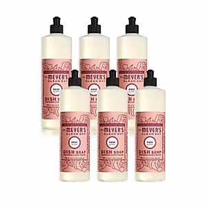 Mrs. Meyer's Liquid Dish Soap Rose Scented, 16 OZ. (Pack of 6)