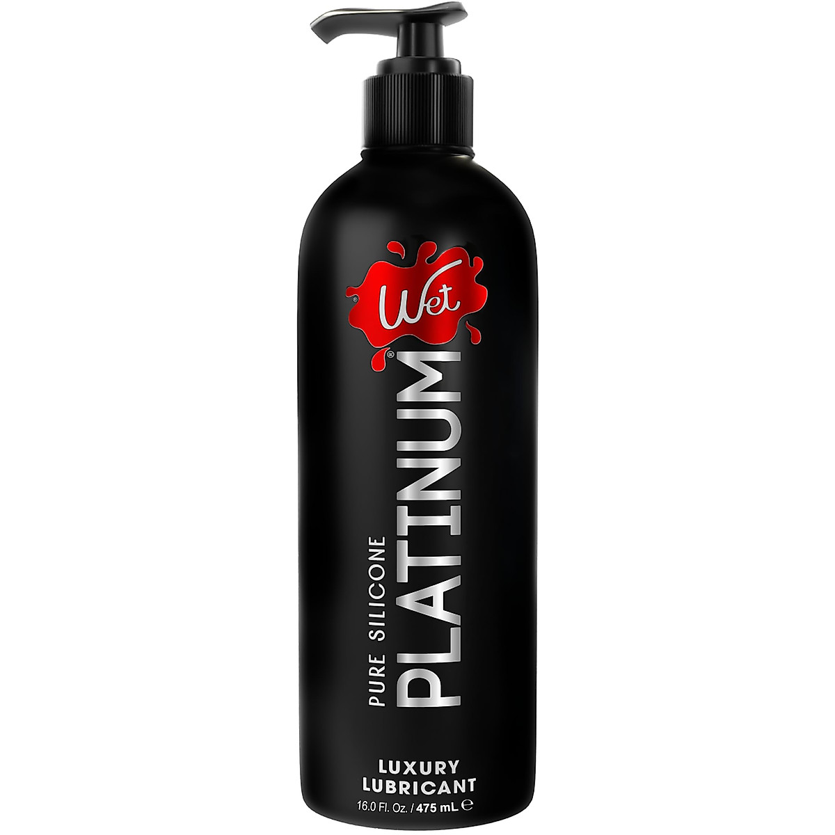 Wet Platinum Silicone-Based Personal Lubricant | Ultra Smooth, Super Slick, Hypoallergenic, Long-Lasting Performance, Waterproof Formula| Lube for Men, Women & Couples, 16 fl oz