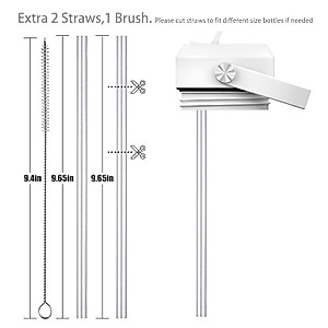 Straw Lid for Yeti Rambler Water Bottle 18 oz,26 oz,36 oz,46 oz,12 oz,64 oz,Straw Cap,Straws and Brush Include (White)