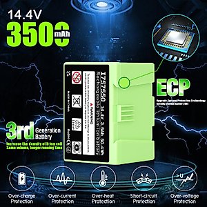 【UPGRADE】3.5Ah 14.4V Replace Battery for iRobot Roomba i7 Battery Replacement + i7 14.4Volt e/i Series J7 J7+ 7150 7550 e5 e5152 e5154 e6 i3 i3+ i4 i4+ Vacuum Cleaner irobot i7 replacement battery