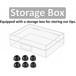 JNSA Memory Foam Ear Tips Noise Canceling Foam Ear Tip Compatible with EarFun Air Pro 3 / Air Pro 2 / EarFun Air, No Silicone Eartips Pain, Fit in Charging Case, 3 Pairs (S/M/L, Black) 214efb3