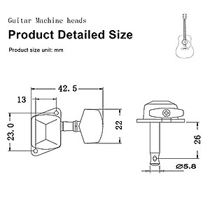 SAPHUE 3+3 Semi-closed Guitar Tuners String Tuning Pegs Keys Machine Heads Set for for Acoustic or Electric Guitar (Chrome)