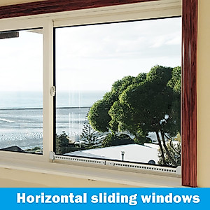 Window Security Bars Adjustable Lock bar Sliding Door Child Safety Extendable (16.6'' to 44'') for Windows, White