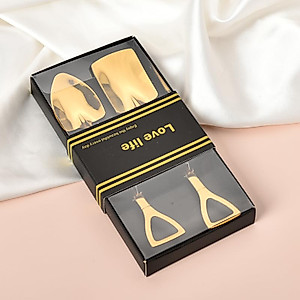 Golden Shovel Spoons for Desserts Coffee Tea Shovel Spoon Set Grapefruit Spoons Set of 2 Flat Watertermelon Ice Cream Spoons Gifts for Ice Cream Lovers House Warming Gifts for New Home Couples