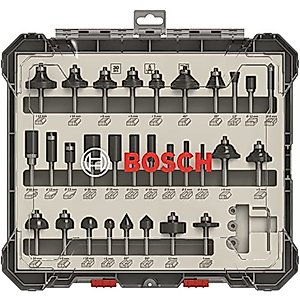 Bosch Professional 2607017474 30-Piece Set Wood Router Bit Set for 6mm Shank Router