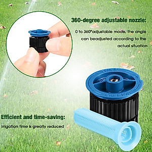 4 Pieces 10 VAN Variable Arc Adjustable Sprinkler Nozzle 360 Degree Rotating Scattering Nozzle Rotating Irrigation Spray Nozzle with Filter for Sprinklers Replacement