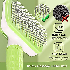 Garstor Dog Brush, Cat Brush, Dog Brush for Shedding, Self Cleaning Pet Brush for Grooming Long Short Haired Dog Cats, Cat Brushes for Indoor Cats, for Dog Cat Rabbit Remove Loose Fur and Undercoat