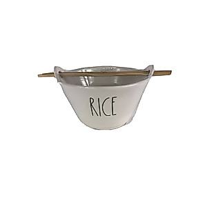 Rae Dunn Rice bowl with chopsticks