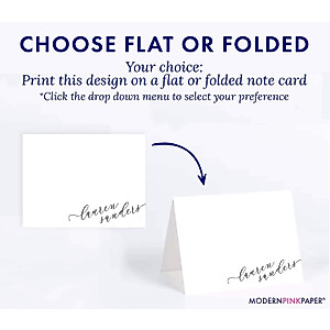 Personalized Stationery for Women, Personalized Script FLAT OR FOLDED Note Cards with Envelopes Set, Personalized Stationary for Women, Your Choice of Colors and Quantity