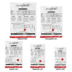Casafield 15 Vacuum Storage Bags - Variety Pack (3 SM, 3 MD, 3 LG, 3 XL, 3 Jumbo) with Travel Hand Pump - Space Saving Compression Bags for Clothes, Blankets, Comforters