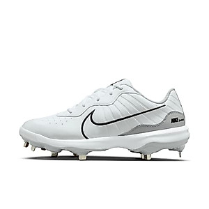 Nike Alpha Huarache Varsity 4 Low Metal Baseball Cleats White | Gray Size 9 Medium
