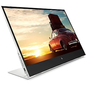 HP E14 G4 FHD (1920 x 1080) Portable Travel Monitor Bundle with 2 USB Type-C, Black Matte Bluetooth Folding Wireless Keyboard, and Black Pebble M355 Bluetooth Wireless Mouse