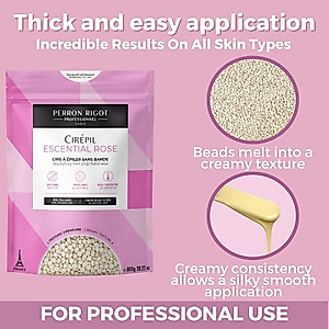 Cirepil - Escential Rose - 800g / 28.22 oz Wax Beads Bag - Light Rose Scent - All-Purpose, Creamy Texture - Perfect for Bikini Waxing