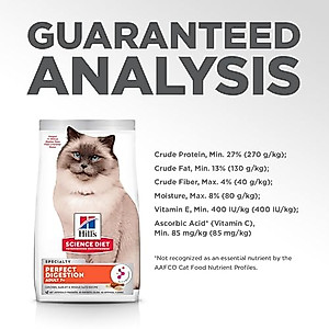 Hill's Science Diet Perfect Digestion, Senior Adult 7+, Digestive Support, Dry Cat Food, Chicken, Barley, & Whole Oats, 6 lb Bag