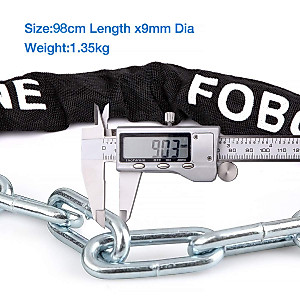 FUBOZONE Heavy Duty Bike Chain Locks, Bicycle Disc Locks, Scooter Motorcycle Cable Locks,Made of Solid Manganese Steel, It is Very Safe.（Size:38.64 in Length x 9 mm Dia/Weight：2.97 Ib）