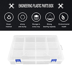 Housoutil 1 pc Bins Container Clear Hardware Tools Basket Plastic Organizer Case Parts Lids Compartment Art Components Bin Pvc Crafts Storage Accessory Desktop for With Diy Electronic Cases